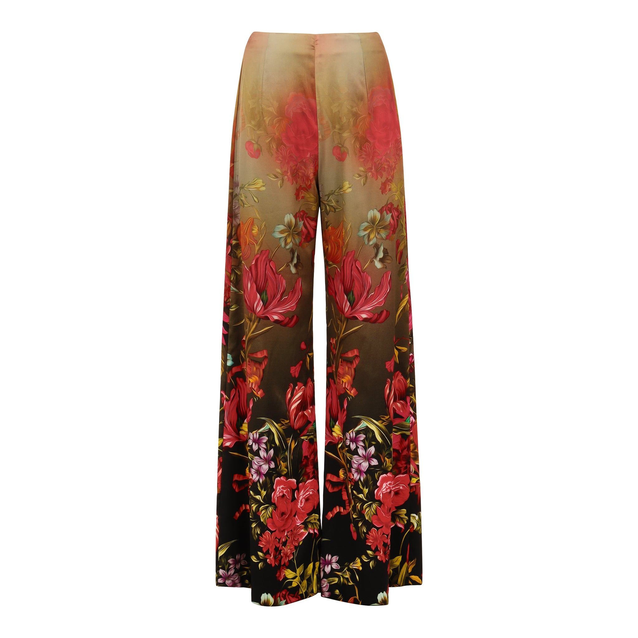 Floral Silk Wide Leg Pants - Womens Luxury Designer Fashion